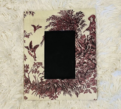 Infinity Photo Frame ~ 4 x 6” ~ Toile Print Burgandy and Beige | eBay