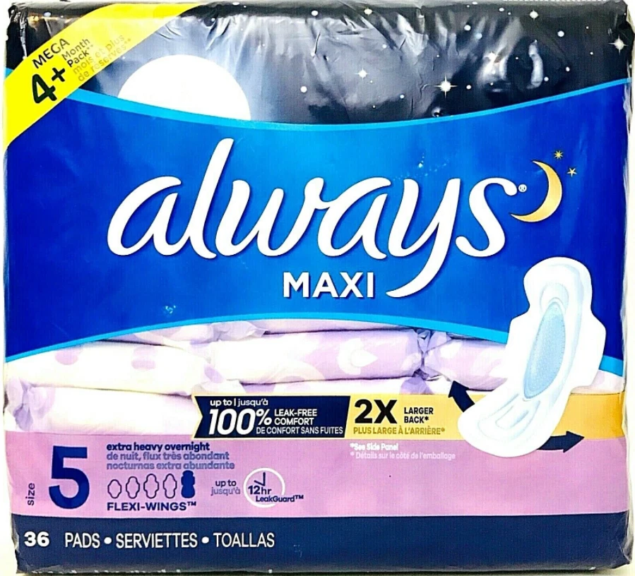 Always Maxi Extra Heavy Overnight Sanitary Pad (Size 5) -54, 46% OFF
