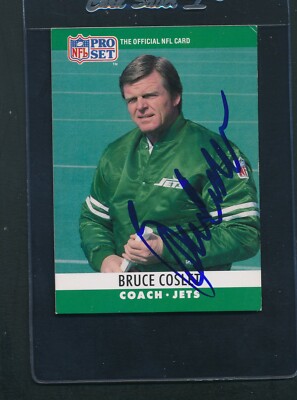 1990 Pro Set #242 Bruce Coslet Jets Signed Auto *E3123 | eBay