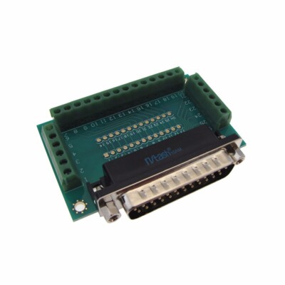 DB25 Male Signals Breakout Board Screw terminals Parallel Right Angle 3 ...