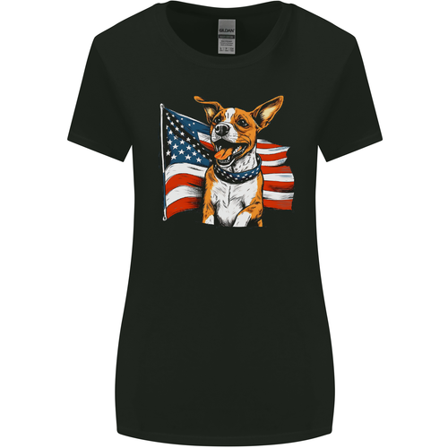Ein Jack Russell Mit USA Flagge America Hund Damen Breiter Schnitt ...