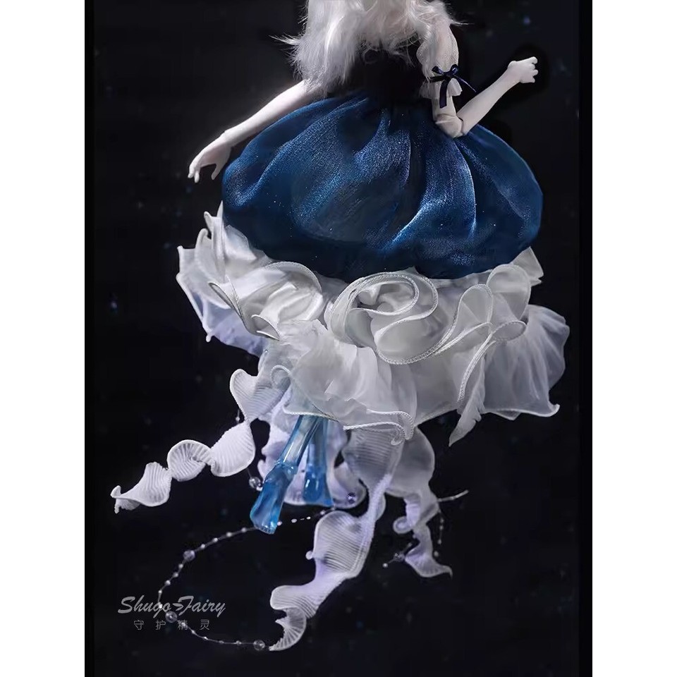 1/4 BJD Doll SD Ball Joint Doll Resin Girl Full Set Navy Blue Jellyfish ...