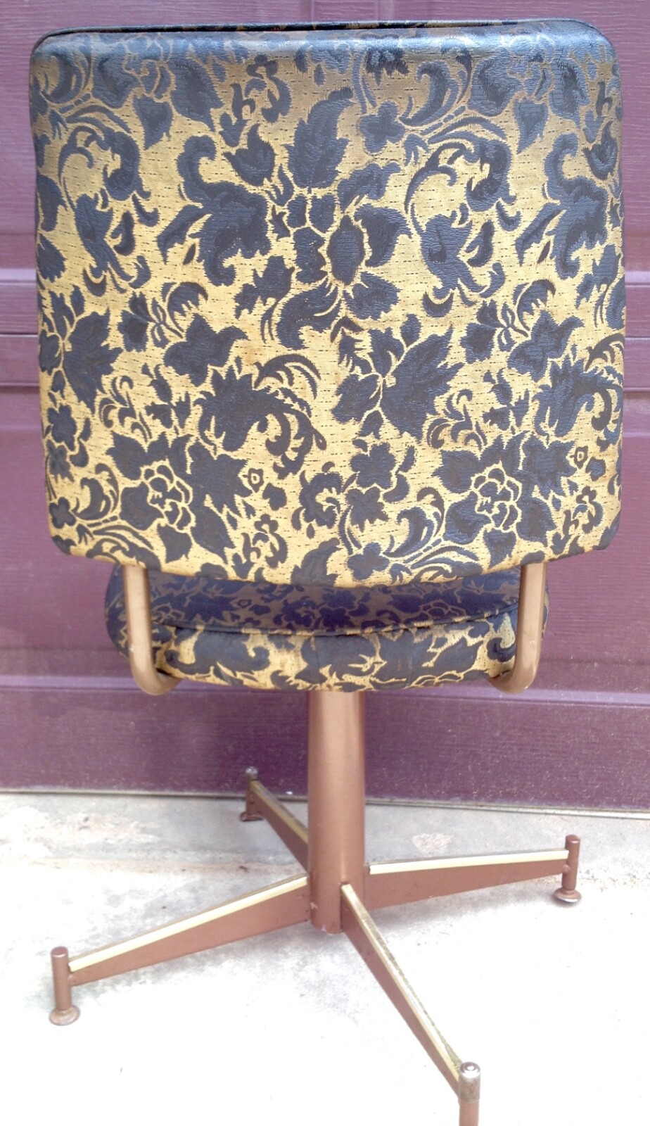 4 Vtg BLACK GOLD Eccentric MCM ATOMIC Swivel Propellor Chair Dinning ...