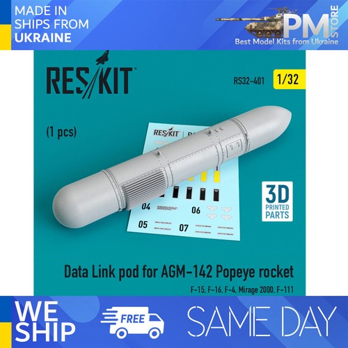 Reskit RS32-0401 - 1/32 Data Link pod for AGM-142 Popeye rocket F-15, F ...