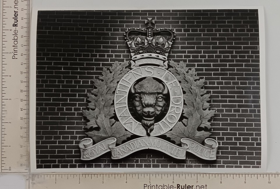 1983 Royal Canadian Mounted Police Mounties Logo Building Vintage Press ...