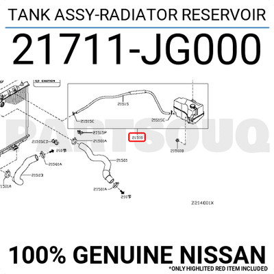 21711JG000 Genuine Nissan TANK ASSY-RADIATOR RESERVOIR 21711-JG000 | eBay