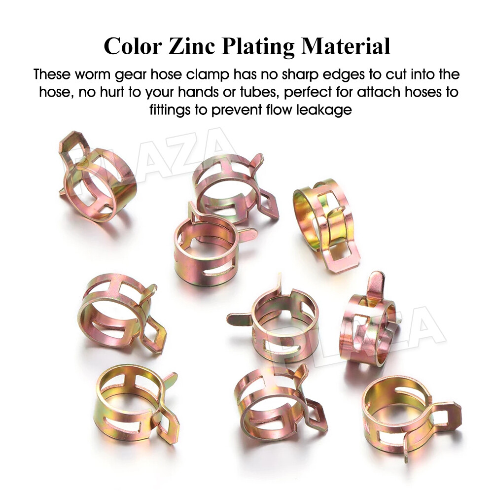 100PCS Hose Clamps Kit Spring Clips Petrol Fuel Hose Line 6mm-22mm ...