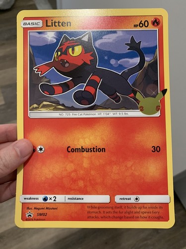 NEW Pokemon Jumbo Litten Promo Card 25th Anniversary MINT | eBay