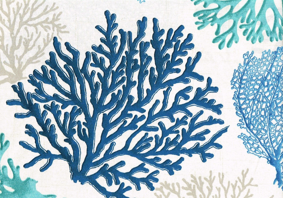 Uiber Fabric Coral Spanish Drapery In Green Blue Brown Upholstery | eBay