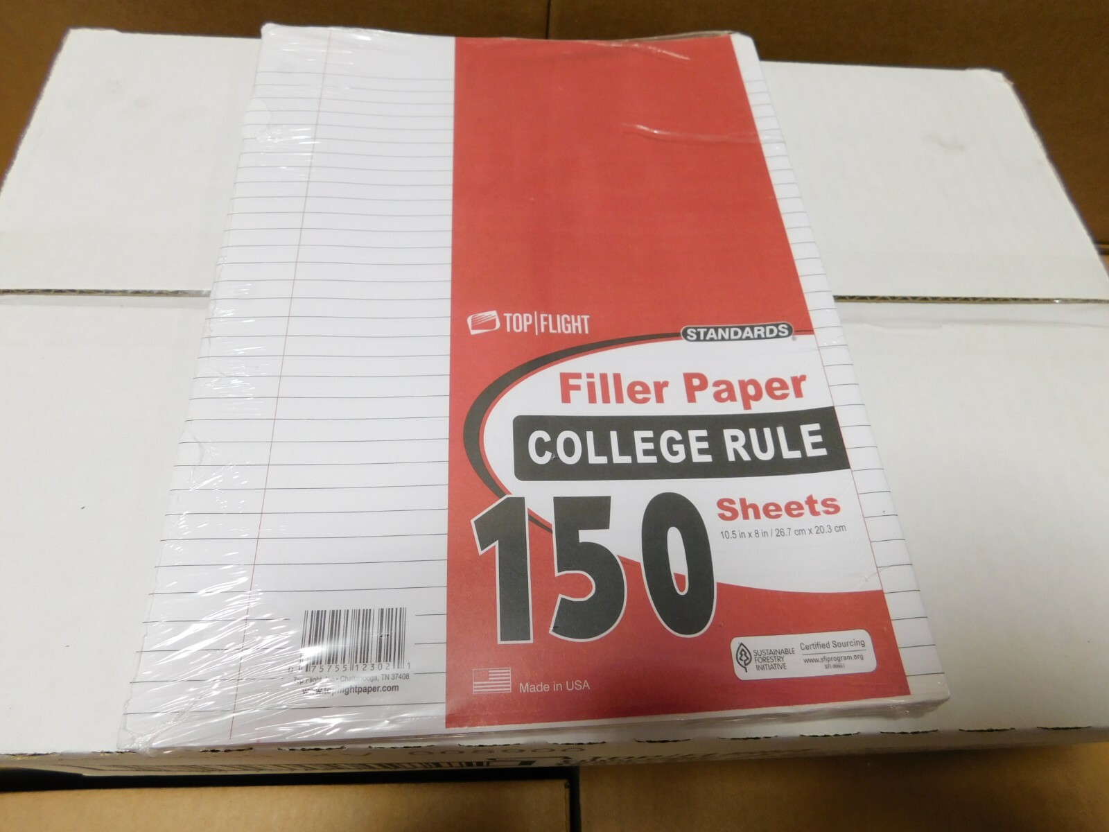 (24 PACKS) Top Flight Filler Paper, 10.5" x 8", College Rule, 150 ...
