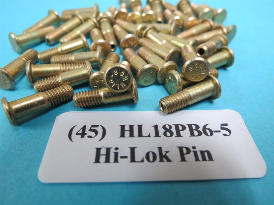 (45) HL18PB6-5 Hi-Lok Pin 3/16” x 5/8” Long x 5/16" Grip Boeing ...