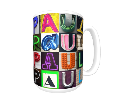 PAUL Coffee Mug / Cup featuring the name in photos of sign letters | eBay