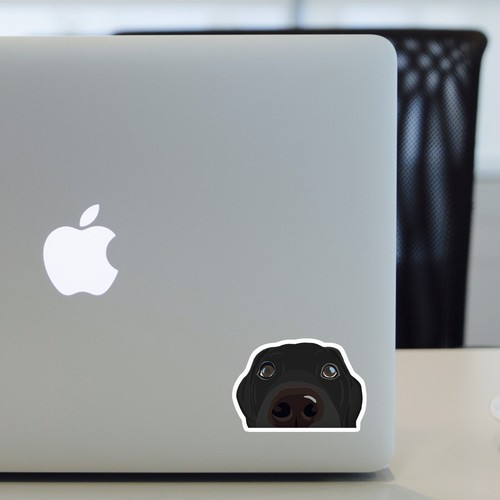 2x Cute Dog Nose Peeking Boop- Custom Cut Fridge Laptop Stickers- Free ...