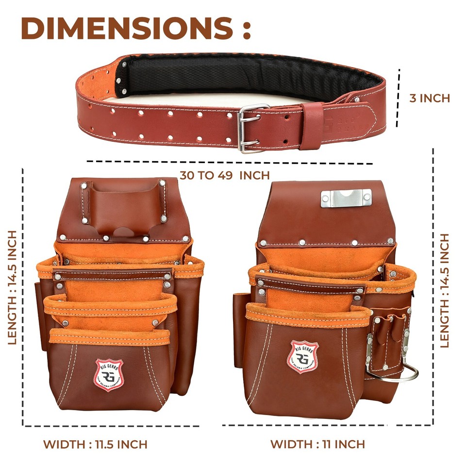 Tool Belt Heavy Duty Carpenter Leather Set constriction tools Organizer ...
