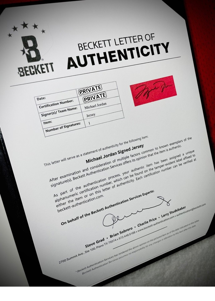 🏀 NO RESERVE Michael Jordan Signed Jersey Autographed BECKETT BAS COA ...