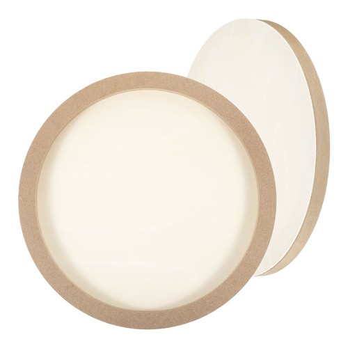 12" Wood Panels Board, 2Pcs Unfinished Round Wood Canvas Boards ...