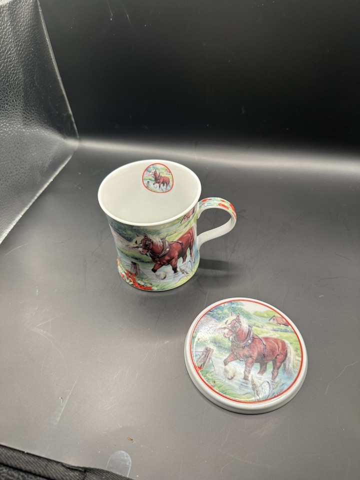 A vintage Oscar & Bromley “Gentle Giants” china cup and SAUSER/ lid ...