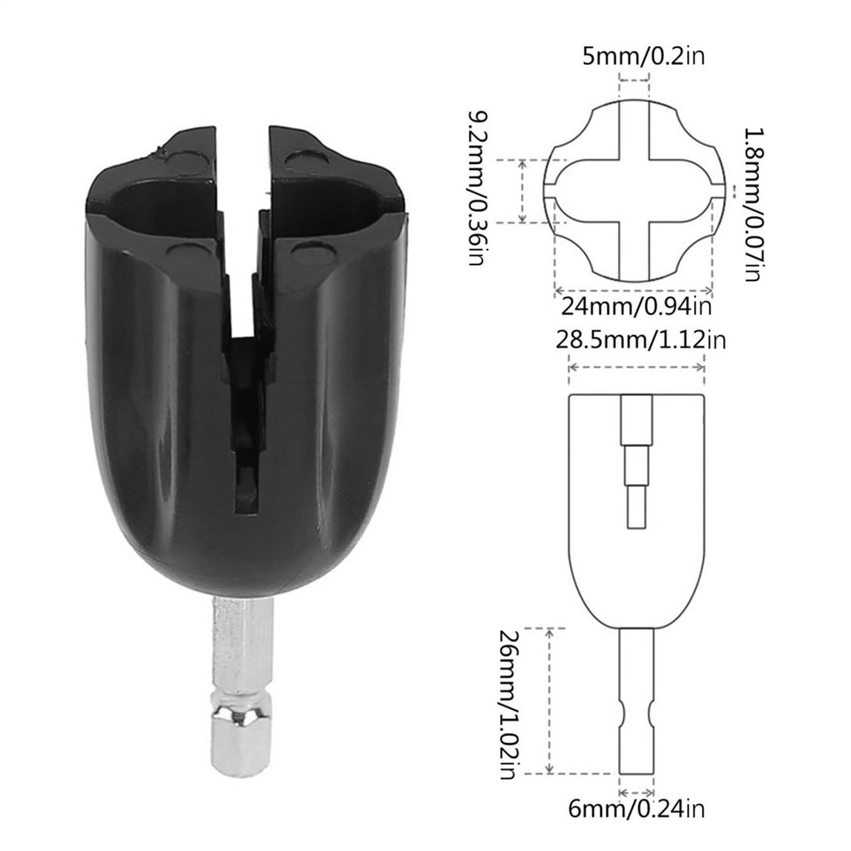 Guitar String Winder Head Rubber Lined Classical Drill Bit Tuning Peg ...