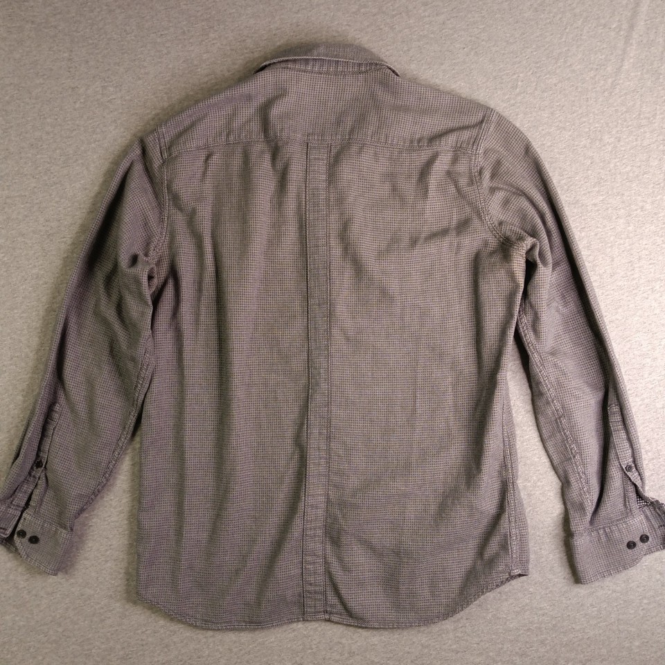 Marc Anthony Shirt Mens Grey Textured Button Up Slim Fit Size L | eBay