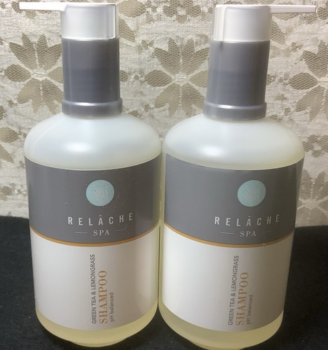 2 Bottles Relache Spa SHAMPOO Green Tea Lemongrass PH balanced 10.14oz ...