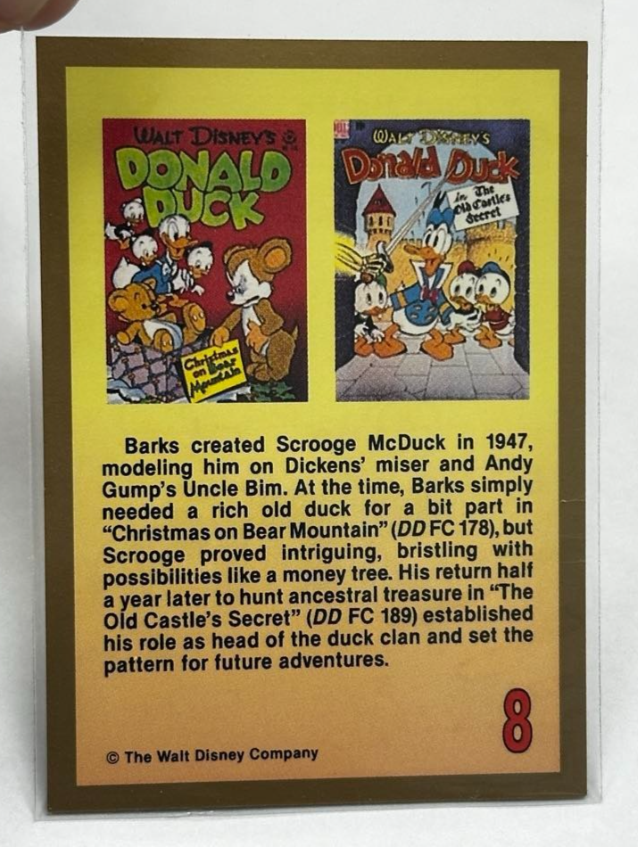 Carl Barks "HEROES AND VILLAINS" Trading Card, Donald Duck #8, Walt ...