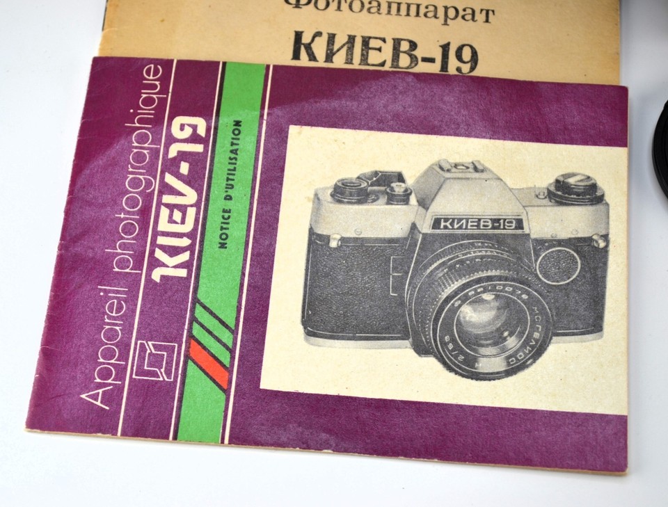 EXC! EXPORT TO FRANCE! USSR "KIEV-19" SLR CAMERA + MC HELIOS-81N lens ...
