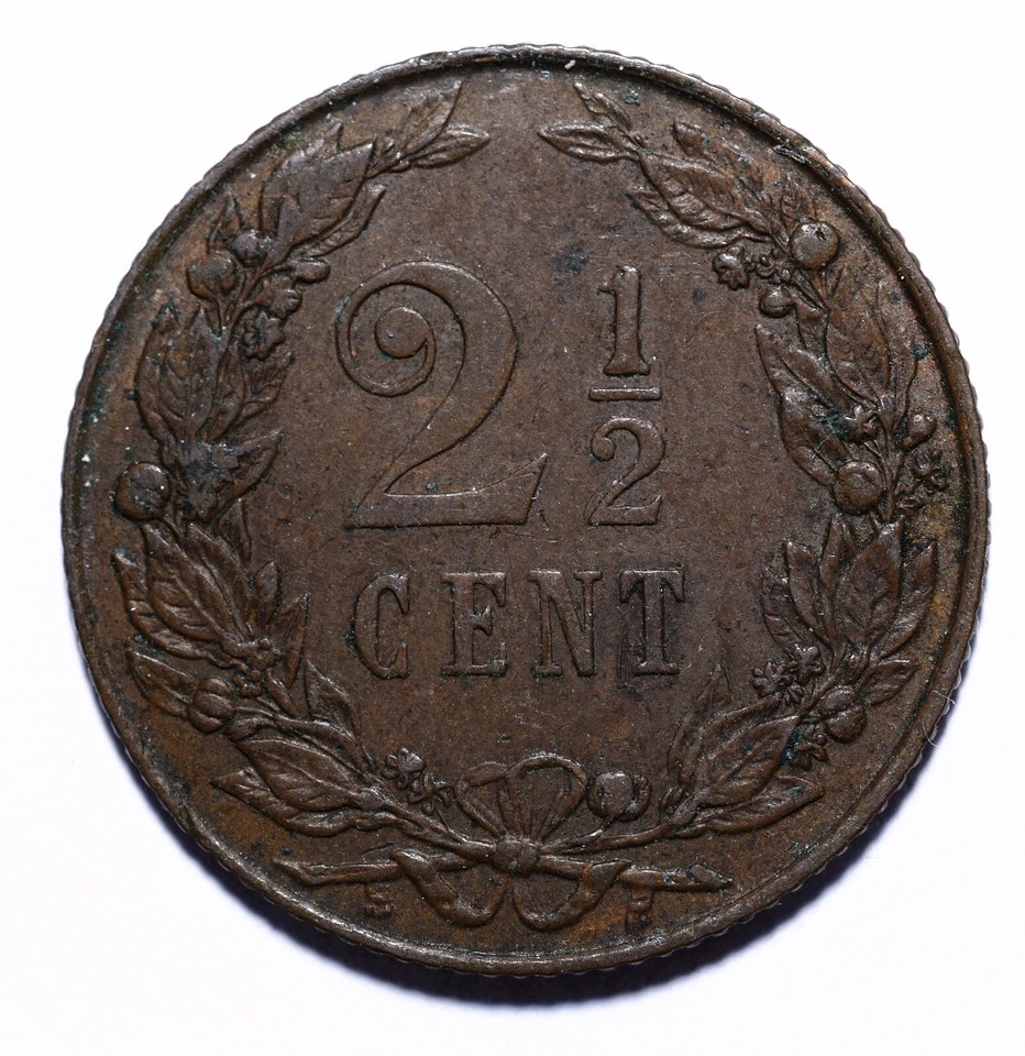 1903 Netherlands Two and Half 2½ Cents - Wilhelmina - Lot 598 | eBay