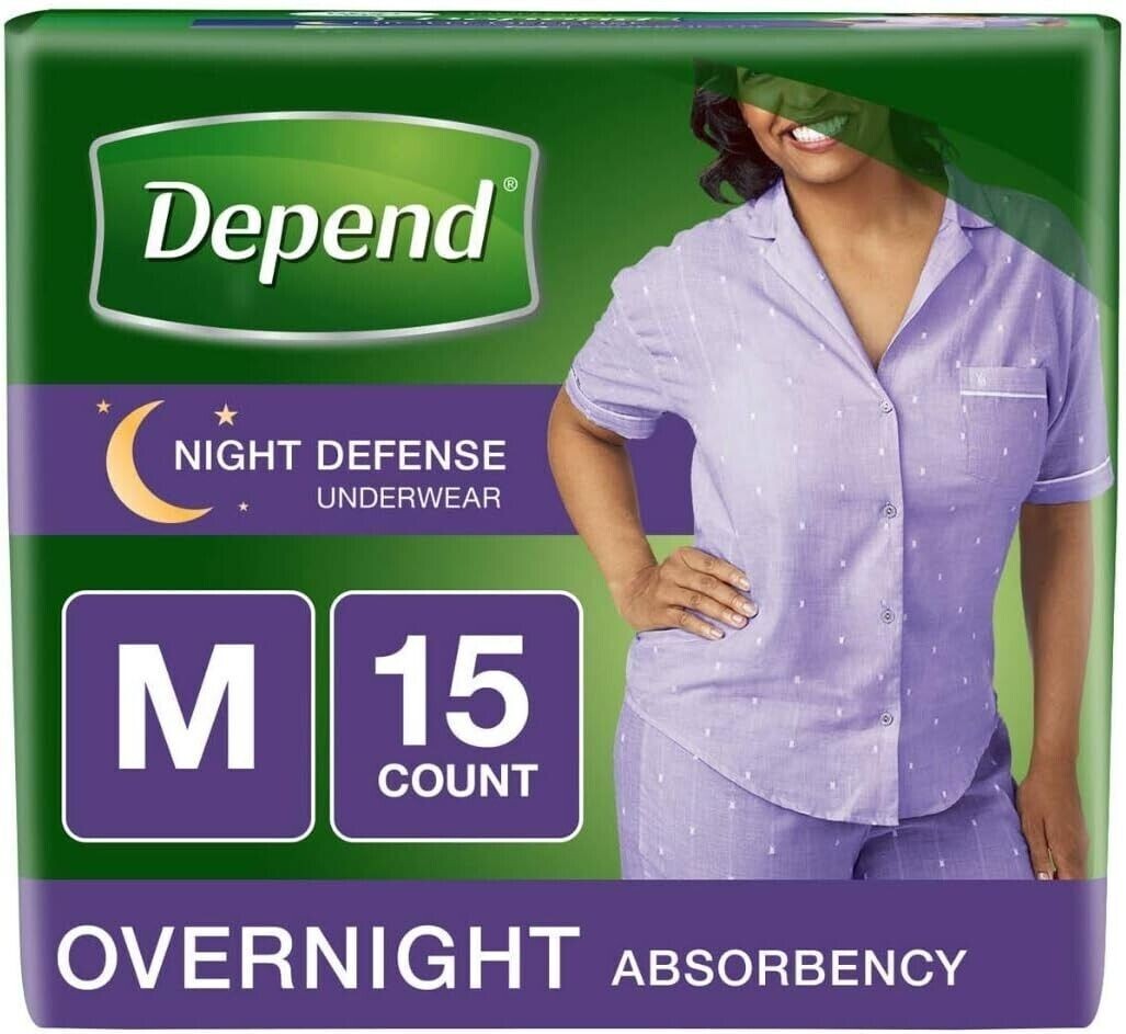 Depends Woman's Medium Night Defense Incontinence Underwear 15 Count | eBay