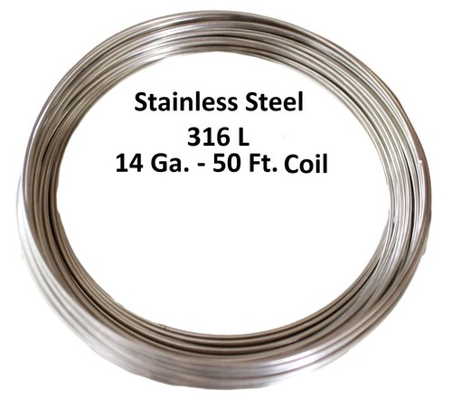 14 Ga. Stainless Steel #316L Round Wire 50 Ft. Coil ( Dead Soft ) | eBay