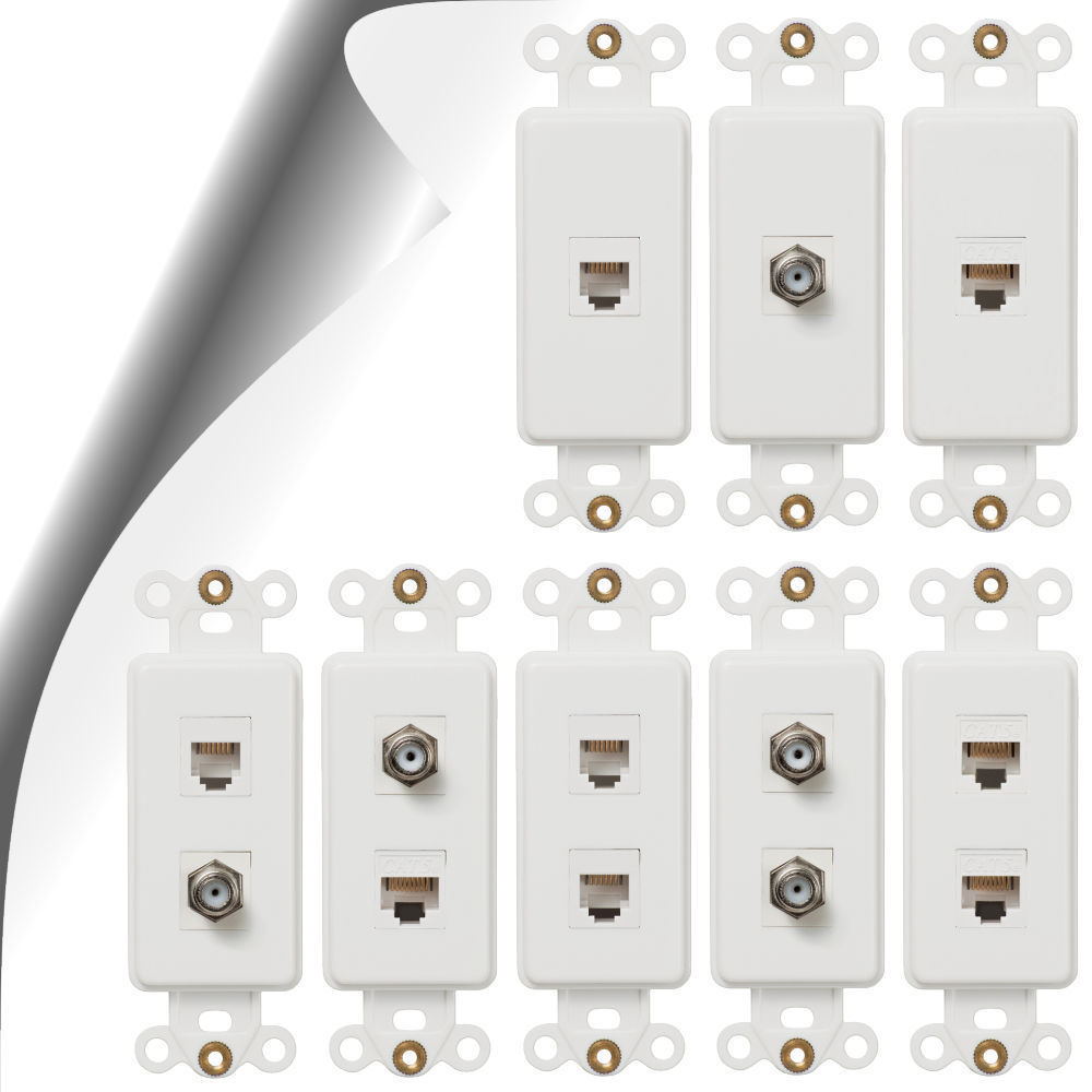 Phone Jack, Cable, Data Rocker Insert White Connection Devices ...