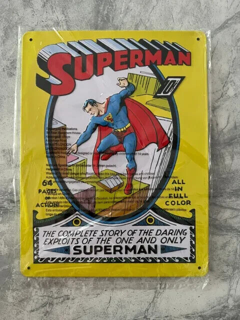 Plaque métallique vintage Dc Comics Superman signe en métal | eBay