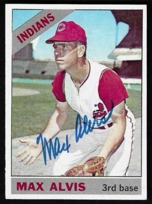 MAX ALVIS Signed Autographed 1966 Topps Card #415 AUTO Cleveland ...