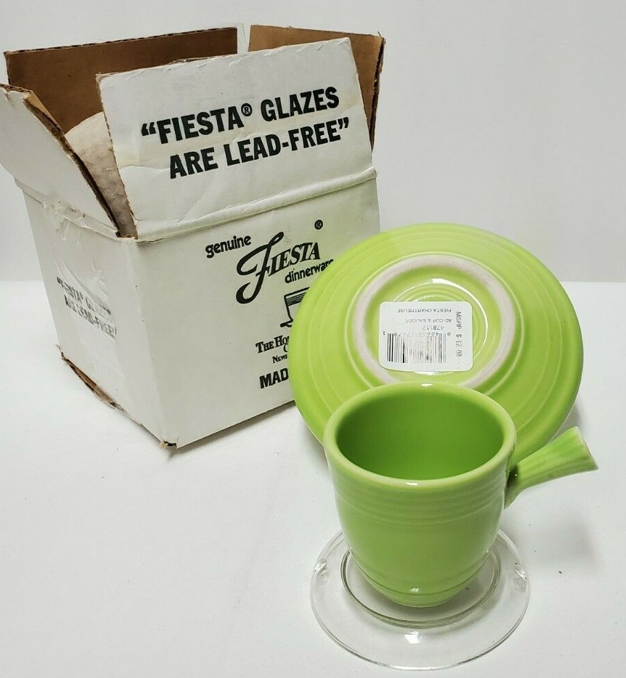 NIB Fiesta Fiestaware Chartreuse Espresso Demitasse Cup and Saucer | eBay