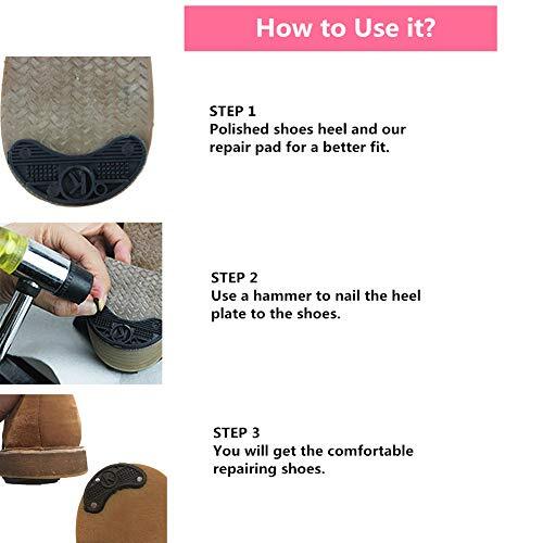 20 Pcs Heel Plates Rubber Sole Sheet Heel Repair Pad for Shoes Bottom w ...