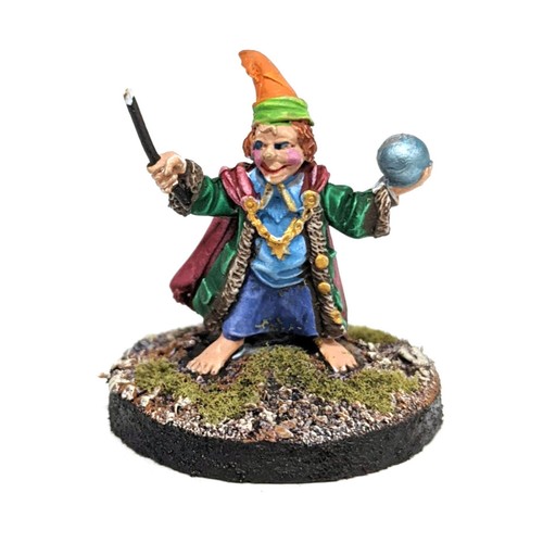 Alternative fantasy Halfling M Halfling Wizard w/Crystal Ball & Wand ...