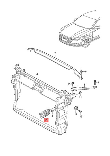 Genuine VW Arteon 3H7 Bracket For Radiator Grille 3G8805821 | eBay