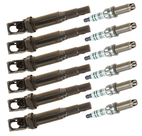 6 x BOSCH Spark Plugs + ELDOR Updated Ignition Coils OEM for BMW 335i ...
