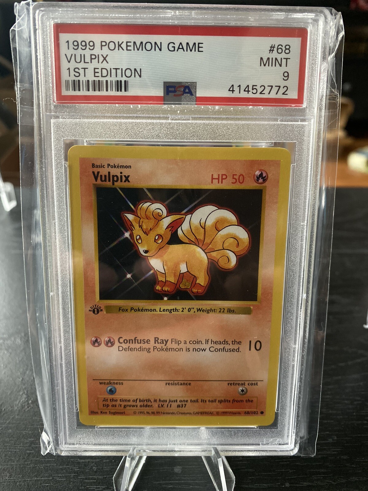 Pokemon Vulpix 68/102 1st Edition Base Set PSA 9 1999 Pokemon Game ...