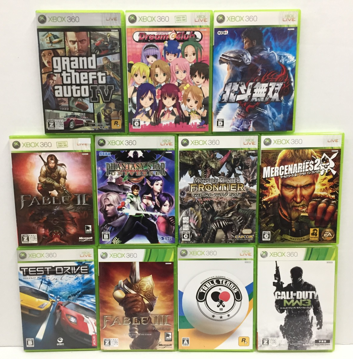 LOT of 11 JAPANESE Xbox 360 GAMES Japan JPN Bundle FABLE Dream Club GTA ...