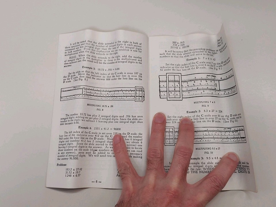 Vintage 10 Inch Slide Rule Model 10B and Instruction Book Made In USA ...