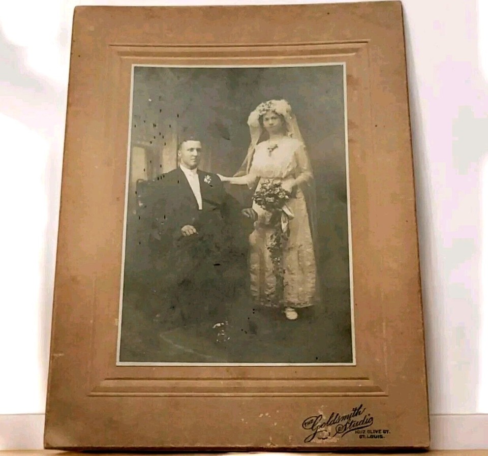 1800s Wedding Bride Groom Lace Gown Goldsmith Studio St Louis Cabinet ...