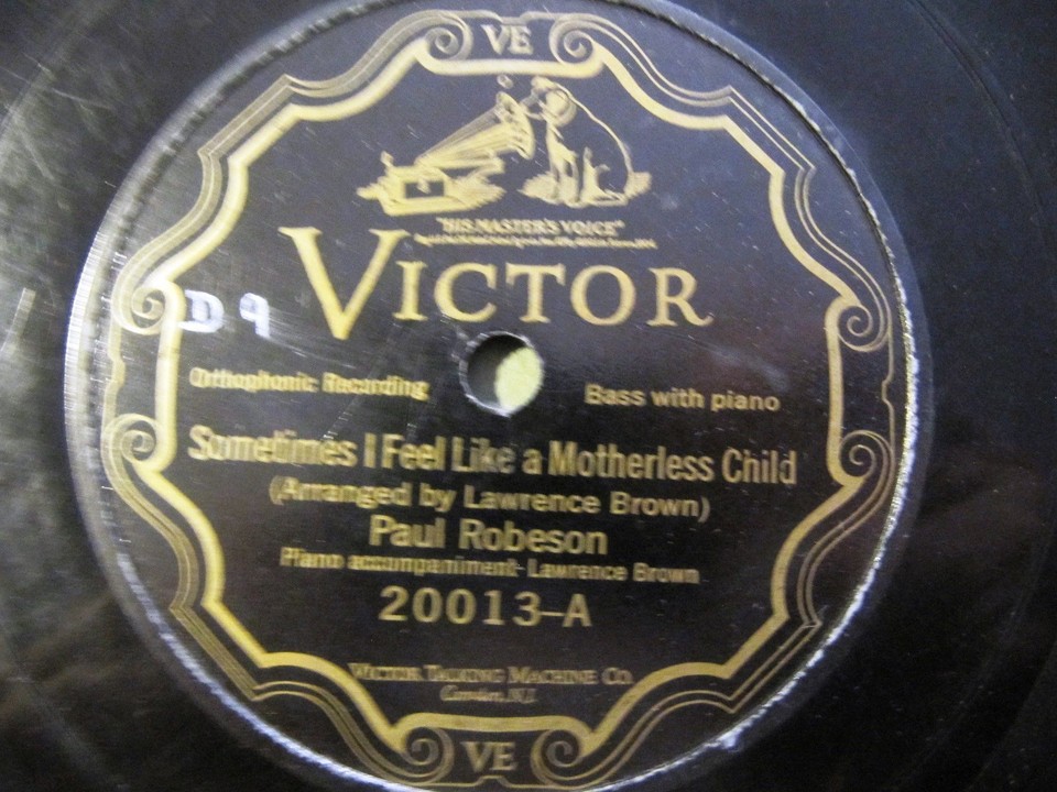 1926 PAUL ROBESON Lawrence Brown Sometimes I Feel Like a Motherless ...