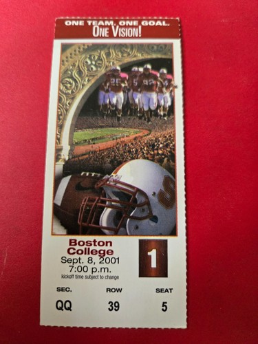 2001 Boston College Eagles v Stanford Cardinal Football Ticket. | eBay