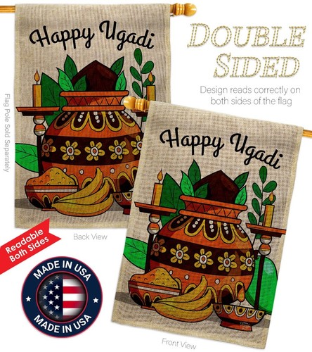 Celebrate Ugadi Burlap House Flag Eagle Set Religious Faith Hope Grace ...