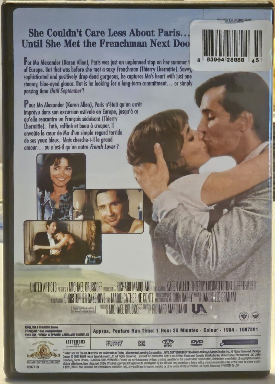 Until September (DVD 2005 NTSC 1) Karen Allen Theirry Lhermitte Good ...
