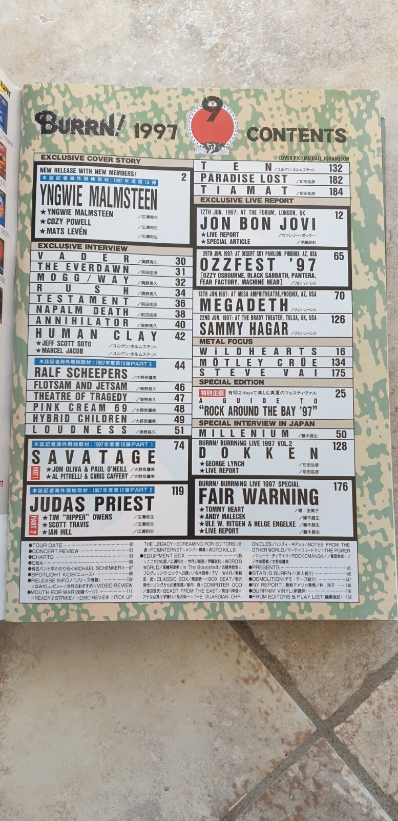 BURRN Magazine Heavy Metal Japan Release 1997 Issue 9 YNGWIE MALMSTEEN ...