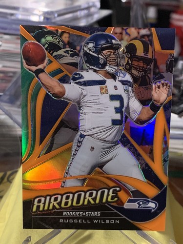 Russell Wilson 2019 Rookie And Stars Airborne 1/25 ☝️Seahawks Broncos ...