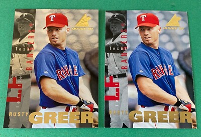 1997 Pinnacle Inside FOIL Club Edition RUSTY GREER Rangers #95 + base ...