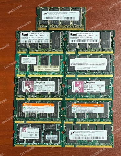 256MB & 512MB PC2700 DDR1 333MHz 200-pin SODIMM RAM - Used, tested, Lot ...