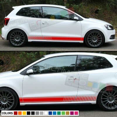 Stickers Stripe for VW Volkswagen Polo Mk5 6R body gti 2009 2014 2015 ...